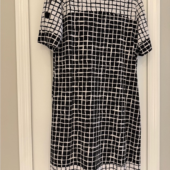 JM Collection | Dresses | Jm Collection Black And White Grid Midi Dress ...